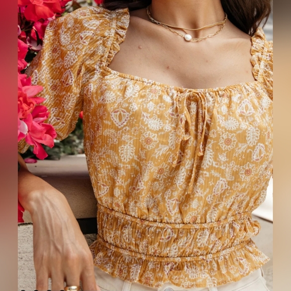 Lush | Tops | New Mirabel Blouse In A Mustard Color | Poshmark